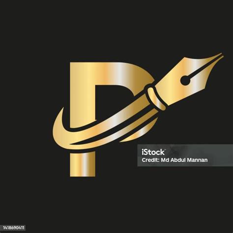 펜 닙 벡터 템플릿과 편지 P 개념에 교육 로고 개념에 대한 스톡 벡터 아트 및 기타 이미지 개념 고등학교 이하 공부