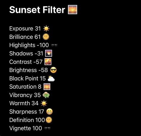 Sunset Filter Vignettes Filters Sunset
