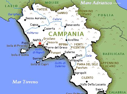 Campania Map Political Regions Italy Map Geographic Region Province City