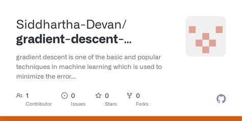 Github Siddhartha Devangradient Descent Algorithm Gradient Descent
