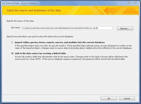 Microsoft Access Tips Linking Access To An External Data Source