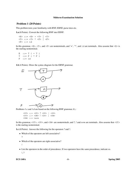 Midterm Problems With Solution Programming Languages Ecs 140a Docsity