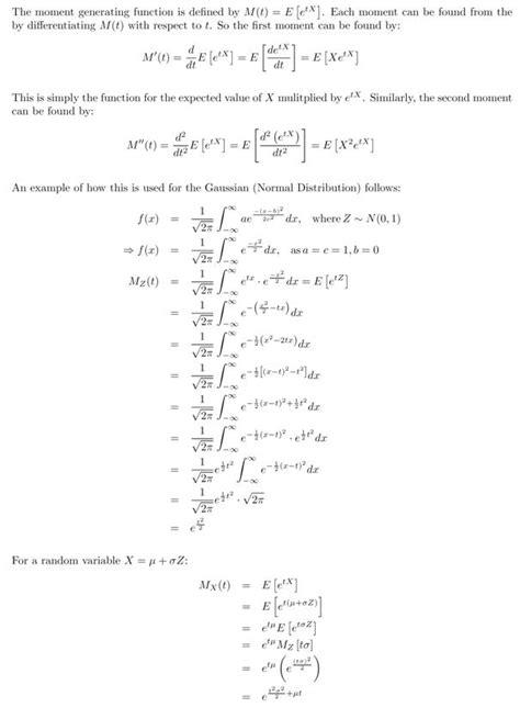 When People Were People Moment Generating Functions Normal