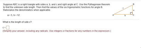 SOLVED Suppose ABC Is A Right Triangle With Sides A B And C And A