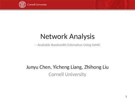 Pptx Network Analysis Available Bandwidth Estimation Using Sonic Junyu Chen Yicheng Liang