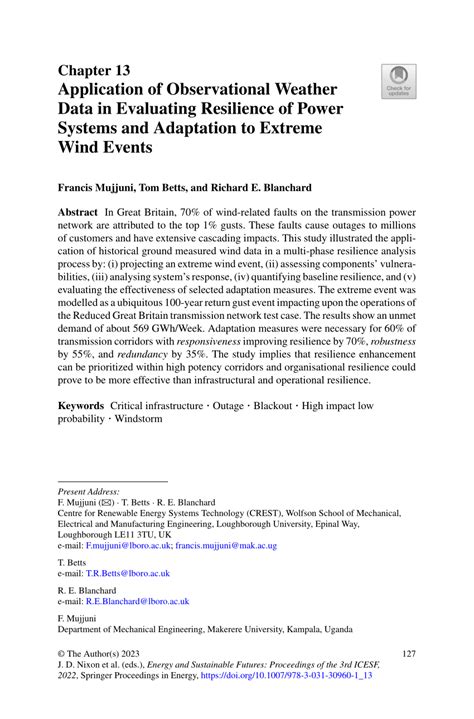 Pdf Application Of Observational Weather Data In Evaluating Resilience Of Power Systems And