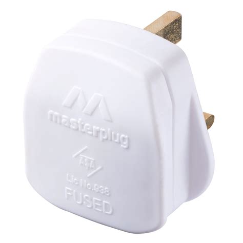 Masterplug Pt13w White 13a Fuse Plug Hevey Building Supplies