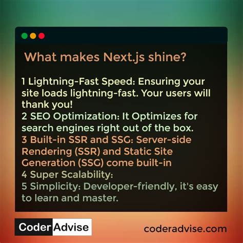 Coder Advise On Linkedin Nextjs Webdevelopment Performance Seo
