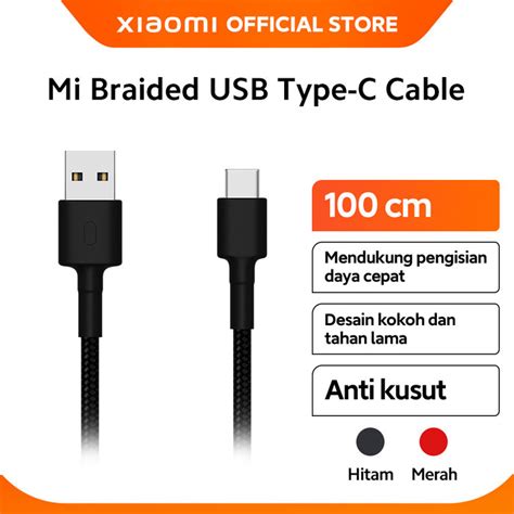 Official Xiaomi Mi Braided Usb Type C Cable Cm Shopee Malaysia