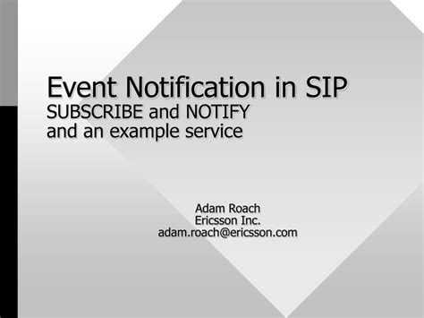 Ppt Event Notification In Sip Subscribe And Notify And An Example