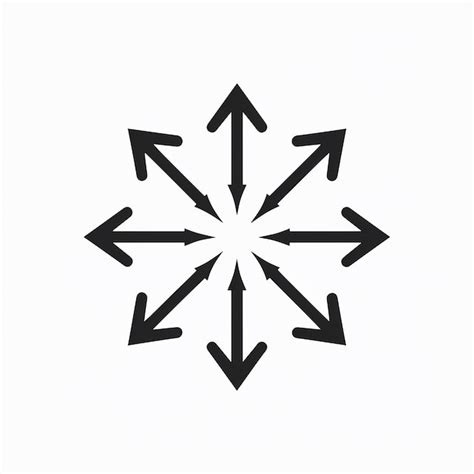 A Symbolic Representation Of Multiple Arrows Converging Towards A Central Point Premium Ai