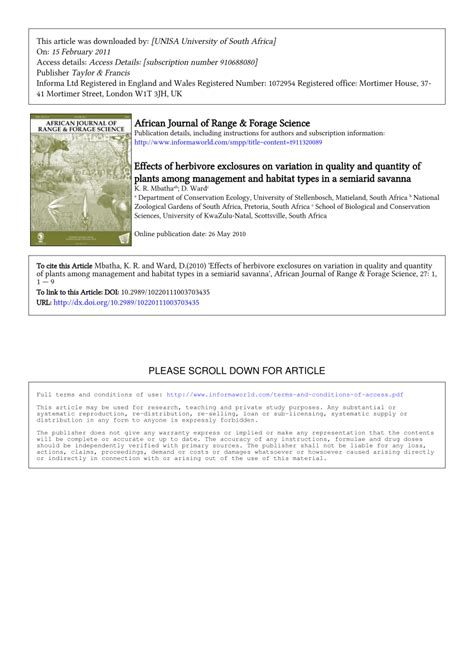 Pdf The Effects Of Herbivores On Variation In Quality And Quantity Of