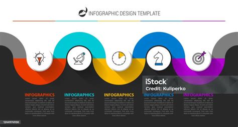 Templat Desain Infografis Konsep Kreatif Dengan 5 Langkah Ilustrasi Stok Unduh Gambar Sekarang