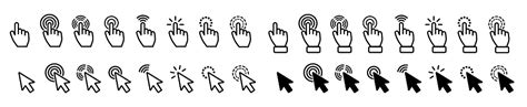 Cursor Iconsclickable Cursor Icons Pointer Mouse Cursor Clicking Hand