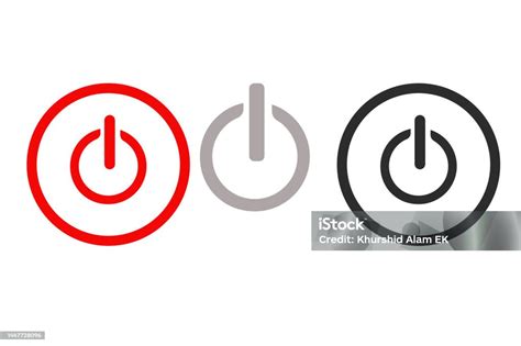 Power Shutdown Icons Set Mac Power Button Vector Electric Power Switch Button Stock Illustration