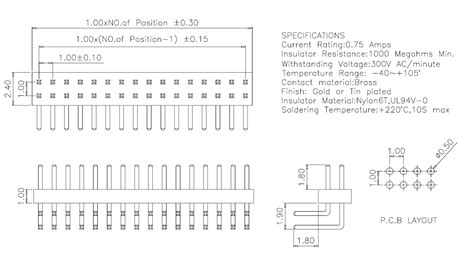 10mm Right Angle Pin Header Connectors Smolex