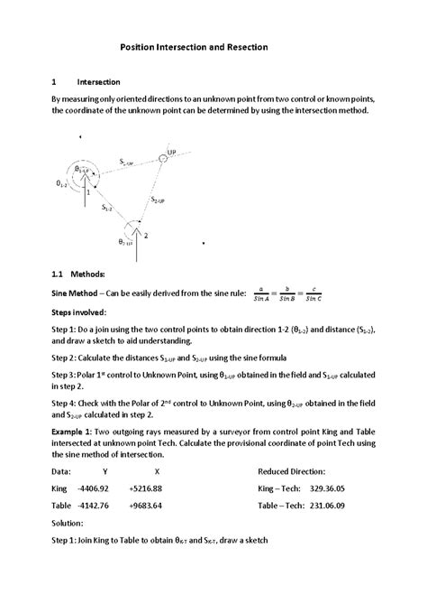 Week 6 7 Position Intersection And Resection Position Intersection And Resection 1