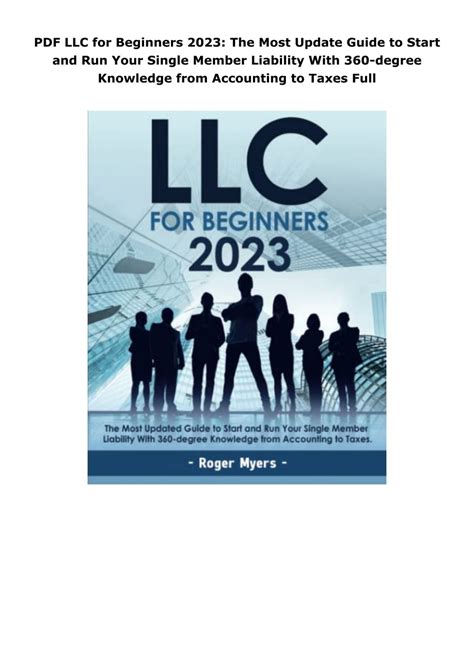 Pdf Llc For Beginners 2023 The Most Update Guide To Start And Run Your