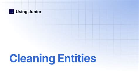 Cleaning Entities Using Junior
