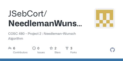 Github Jsebcortneedlemanwunsch Cosc 480 Project 2 Needleman