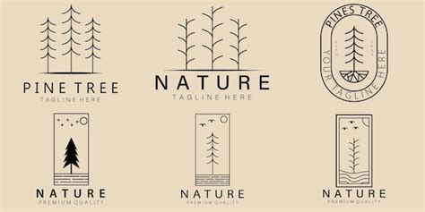 Premium Vector Set Bundle Minimal Line Art Nature Icon Creative Design