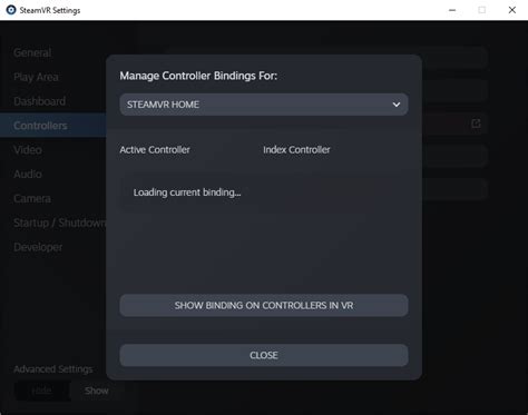 Manage Controller Bindings Is Stuck Rvalveindex