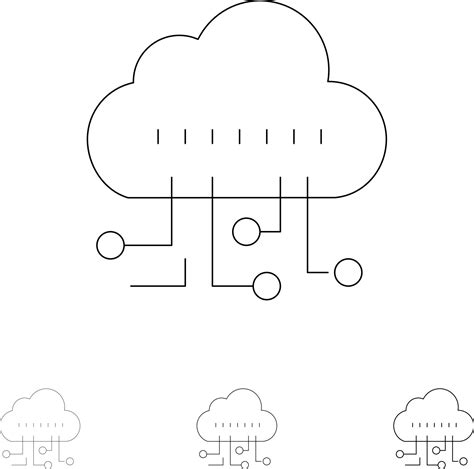 Data Manage Technology Bold And Thin Black Line Icon Set 18030027 Vector Art At Vecteezy