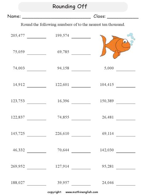 Rounding Large Numbers To The Nearest Ten Thousand Worksheets Worksheets Library