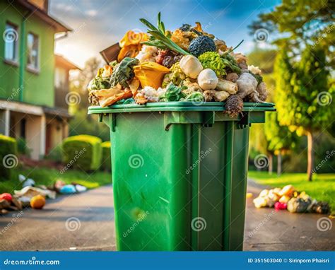 overflowing green recycling bin a visual representation of improper