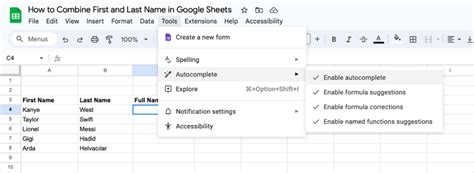 How To Combine First And Last Names In Google Sheets