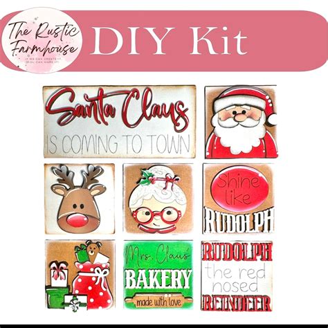 Mini Santa Claus Mini Tiles Kit Etsy