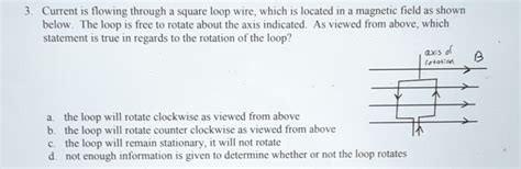 solved current is flowing through a square loop wire which