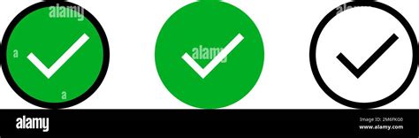 Round Checkbox Icon Set Decision Or Selection Editable Vector Stock Vector Image Art Alamy