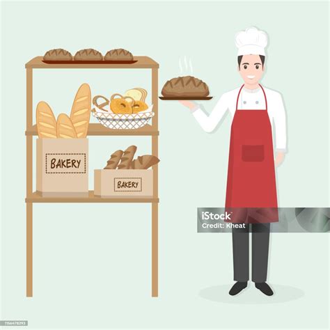 베이커리 캐릭터 피플 아이콘 일러스트가 있는 남성 셰프 가정 주방에 대한 스톡 벡터 아트 및 기타 이미지 가정 주방 가정의 방 남성 Istock