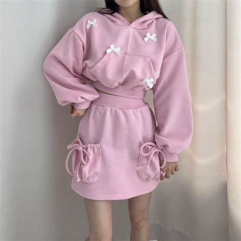 후드 귀여워~발레코어🎀 실루엣 리본 크롭 후드티 3color 후드티 후드티셔츠 긴팔 맨투맨 리본 발레코어 투피스 에이블리