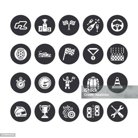 자동차 경주 벡터 평면 모양 아이콘입니다 추적 속도 자동 우승 서명 자동차 경주 헬멧 체크 무늬 깃발 스티어링 휠 시작 합니다 단단한 실루엣 픽셀 완벽 한 64 X 64