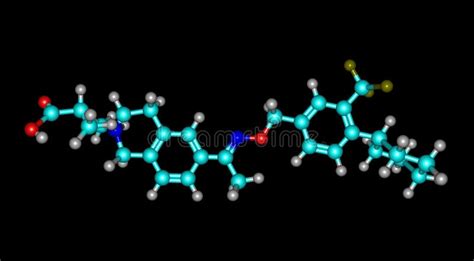 Siponimod Molecular Structure Isolated On Black Stock Illustration Illustration Of Structure