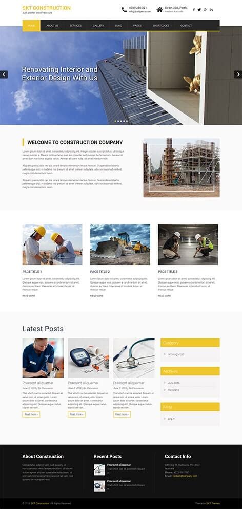 Free Construction Wordpress Theme For Contractor Concrete Themes21