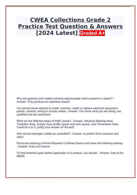 CWEA Exams Bundle For 2024 All Updated Graded A Stuvia US