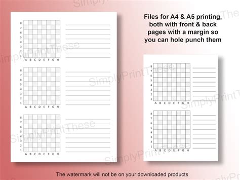 Printable Chess Notation Sheets To Record Your Chess Matches And Chess