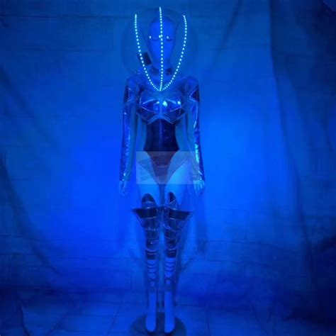 Роскошный костюм для танцев на Хэллоуин карнавал астронавт сексуальный светодиодный костюм