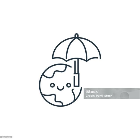 흰색 배경에 격리 된 지구의 날 벡터 아이콘 개요 웹 사이트 디자인 및 모바일 응용 프로그램 개발을위한 얇은 라인 지구 일 아이콘 얇은 선 지구일 개요 아이콘 벡터