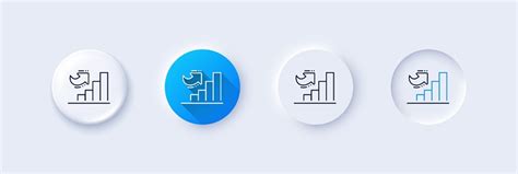 Growth Chart Line Icon Column Graph Sign Line Icons Vector Stock