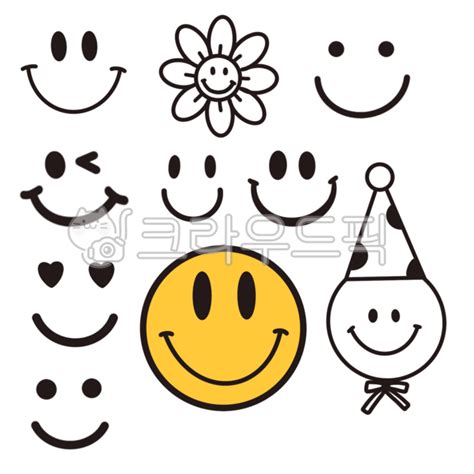 스마일 실루엣 아이콘 일러스트 웃음 사진이미지일러스트캘리그라피 Nkmh4336작가