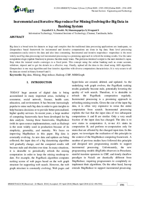 pdf incremental and iterative map reduce for mining evolving the big data in banking system