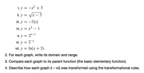 Solved I Y X2 3 Ii Y Vx 3 Iii Y 3 Iv Y