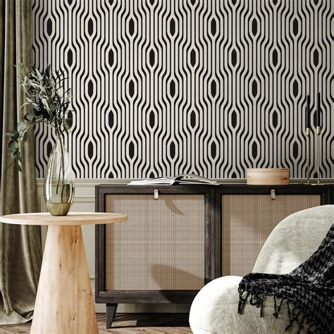 Black And Cream Geometric Wallpaper
