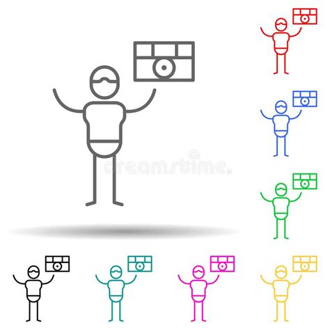 Photographer Tourist Multi Color Set Icon Simple Thin Line Outline Of Travel Icons For Ui And