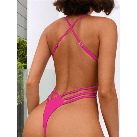 Sexy Micro Monokini Strappy Thong One Piece Swimwear Sunnybikinis
