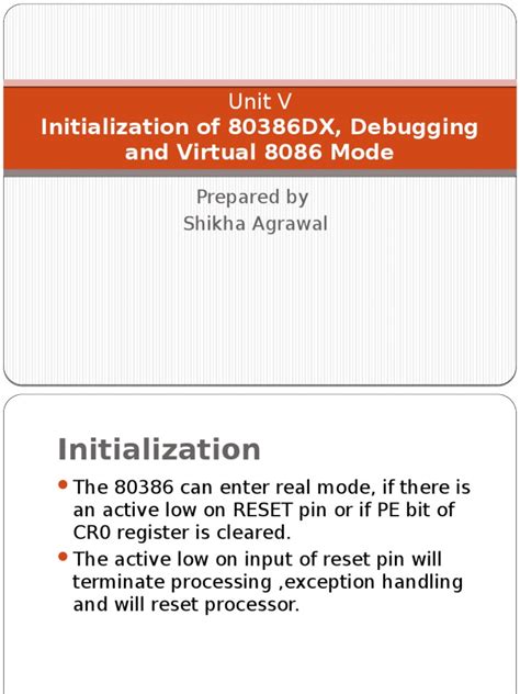 Unit V Initialization Of 80386dx Pdf Computer Programming Computer Engineering